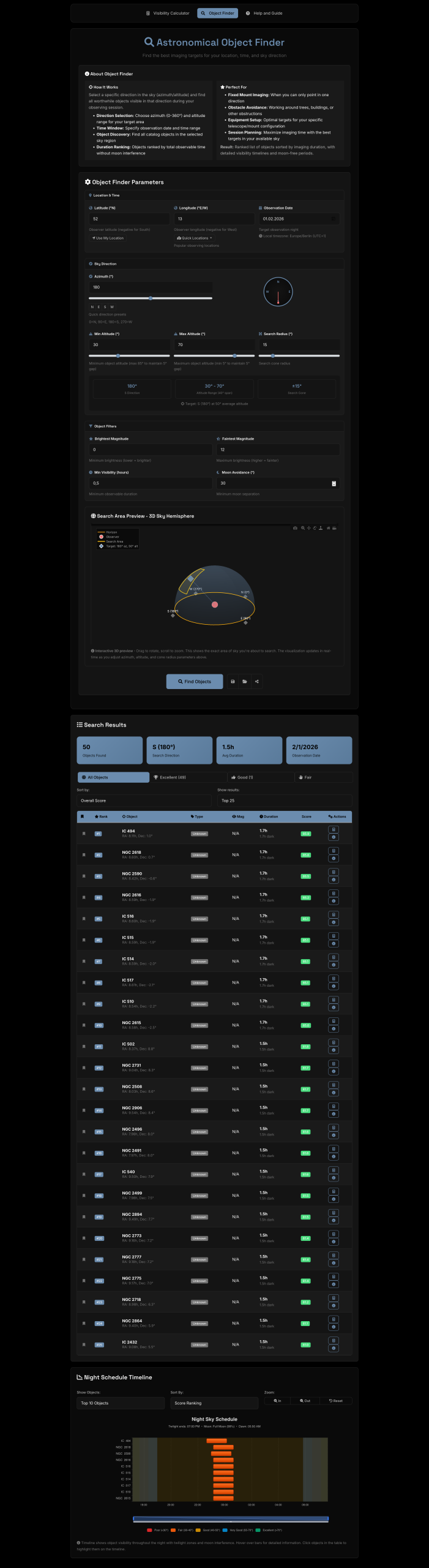 Astronomical Object Finder | Wandering Astrophotography